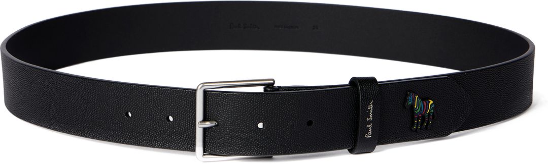 Mens Paul Smith Zebra Badge Belt In Black | Soletrader