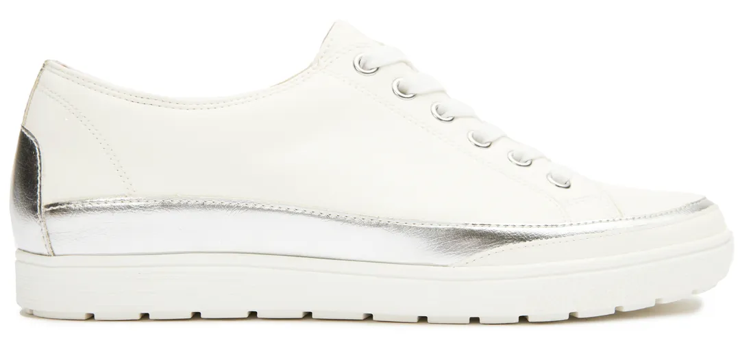 Womens Caprice Cup Sole Trainers In White | Soletrader