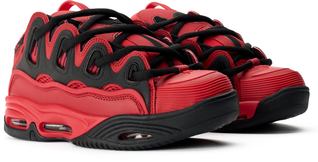 Mens Osiris D3 2001 Sneakers In Red Black Red | Soletrader