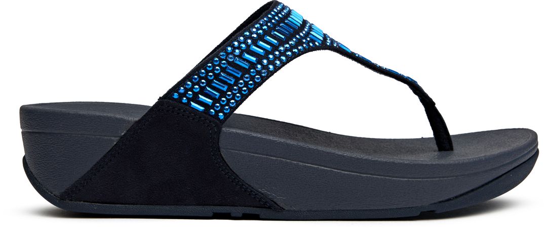Womens Fitflop Incastone Toe-Thong Sandals In Navy | Soletrader