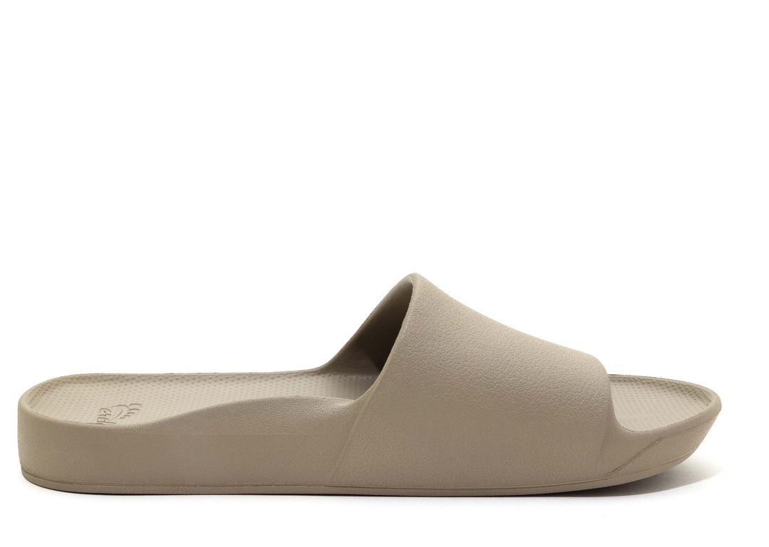 Womens Archies Arch Support Slide Sandals In Taupe | Soletrader