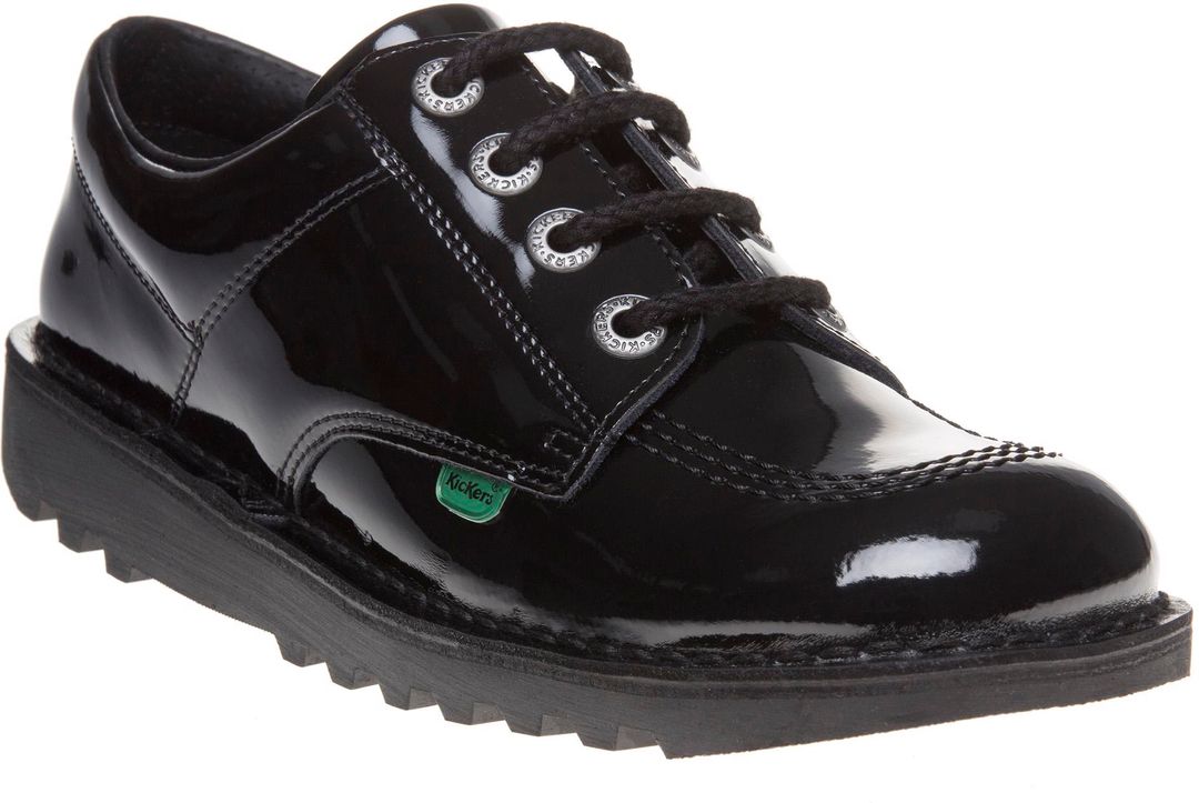 Girls Kickers Kick Lo Core Shoes In Black | Soletrader