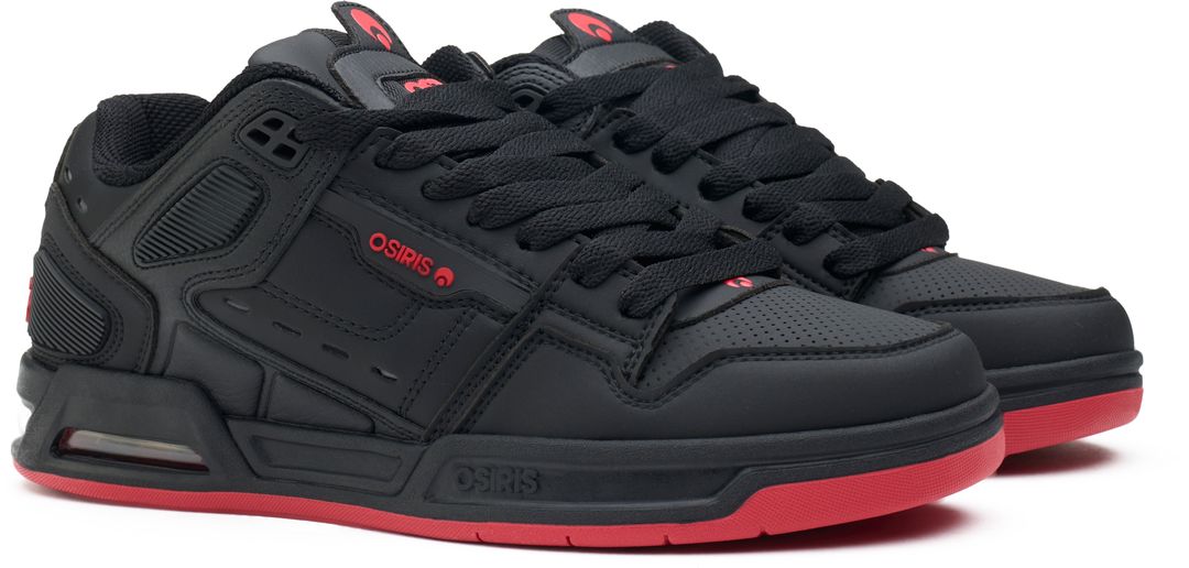 Mens Osiris Peril Trainers In Black Red | Soletrader