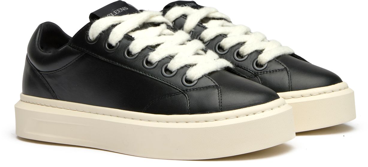 Mens Cleens Ace Trainers In Noir | SOLE
