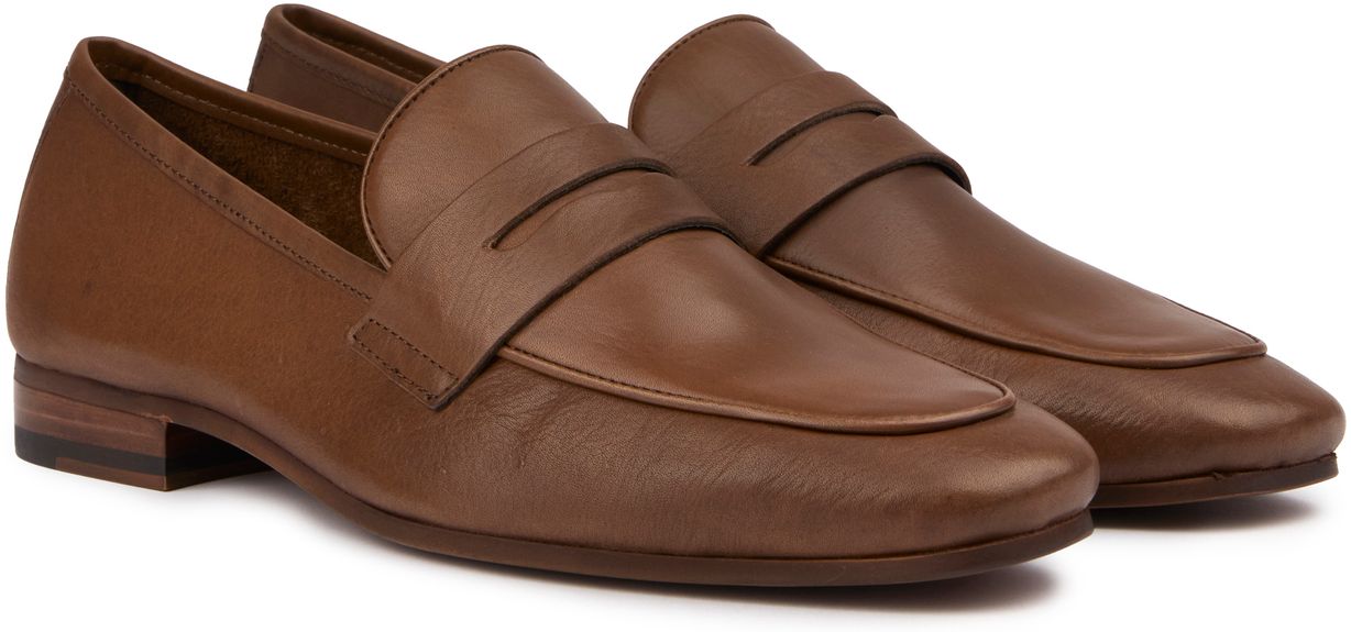 Mens Walk London Capri Penny Shoes In Brown | Soletrader