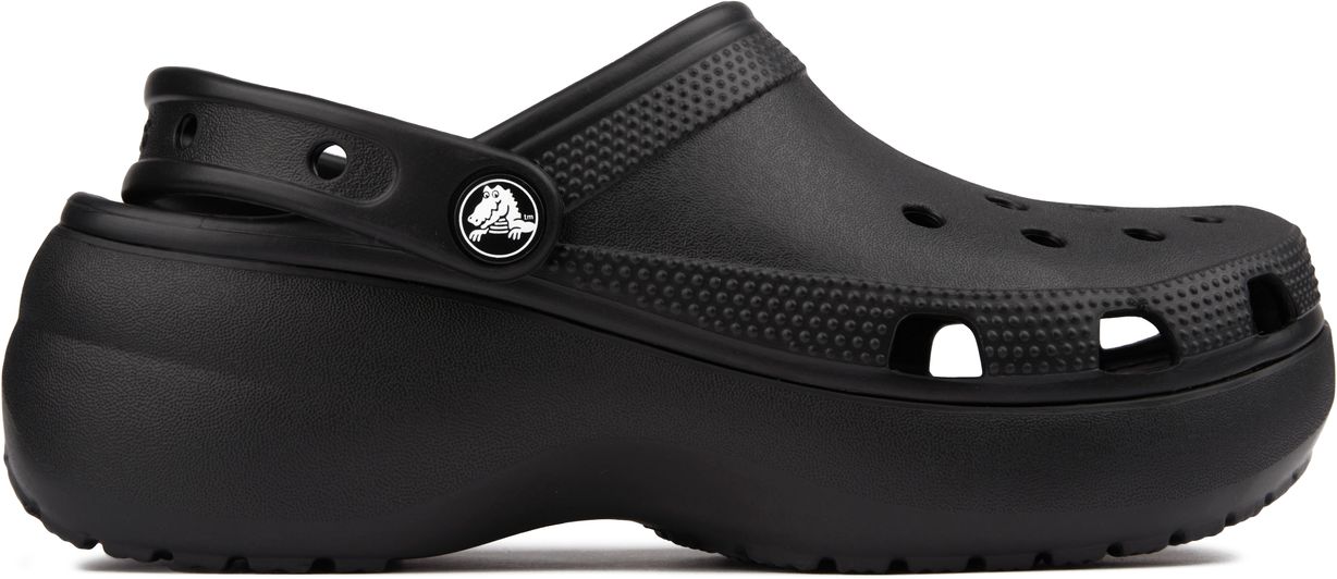 Womens Crocs Classic Platform Clog Shoes In Black | Soletrader