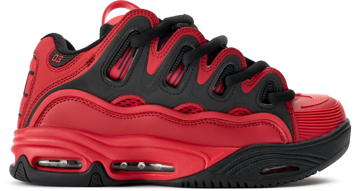 Mens Osiris D3 2001 Sneakers In Red Black Red | Soletrader