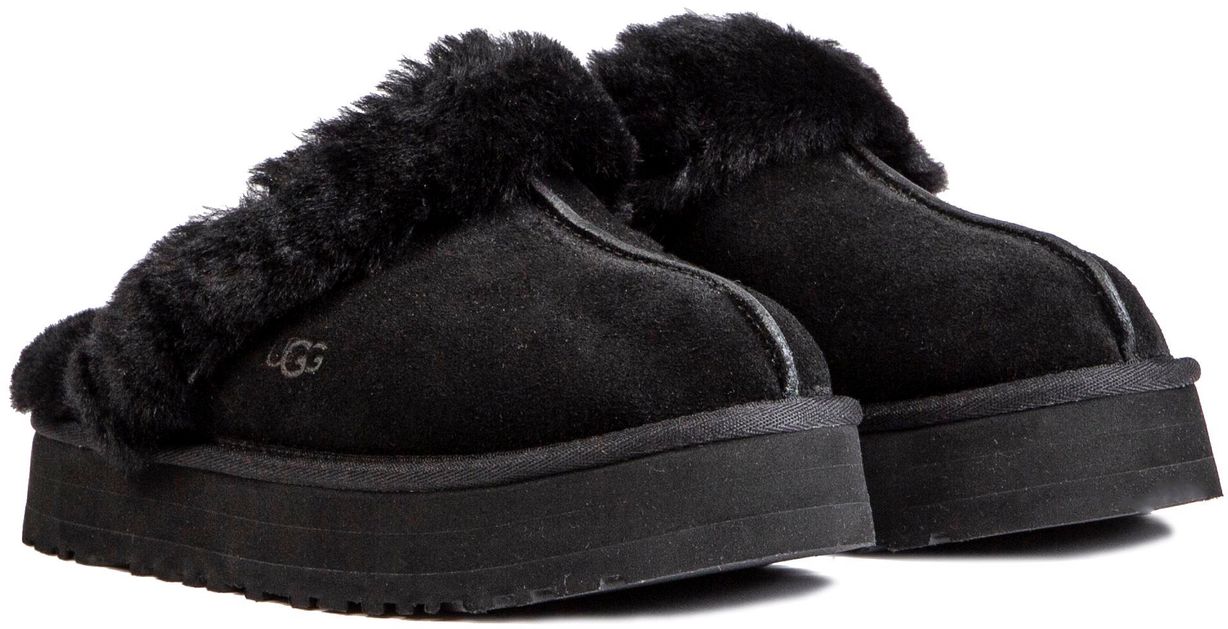 Womens Ugg® Disquette Slippers In Black | Soletrader