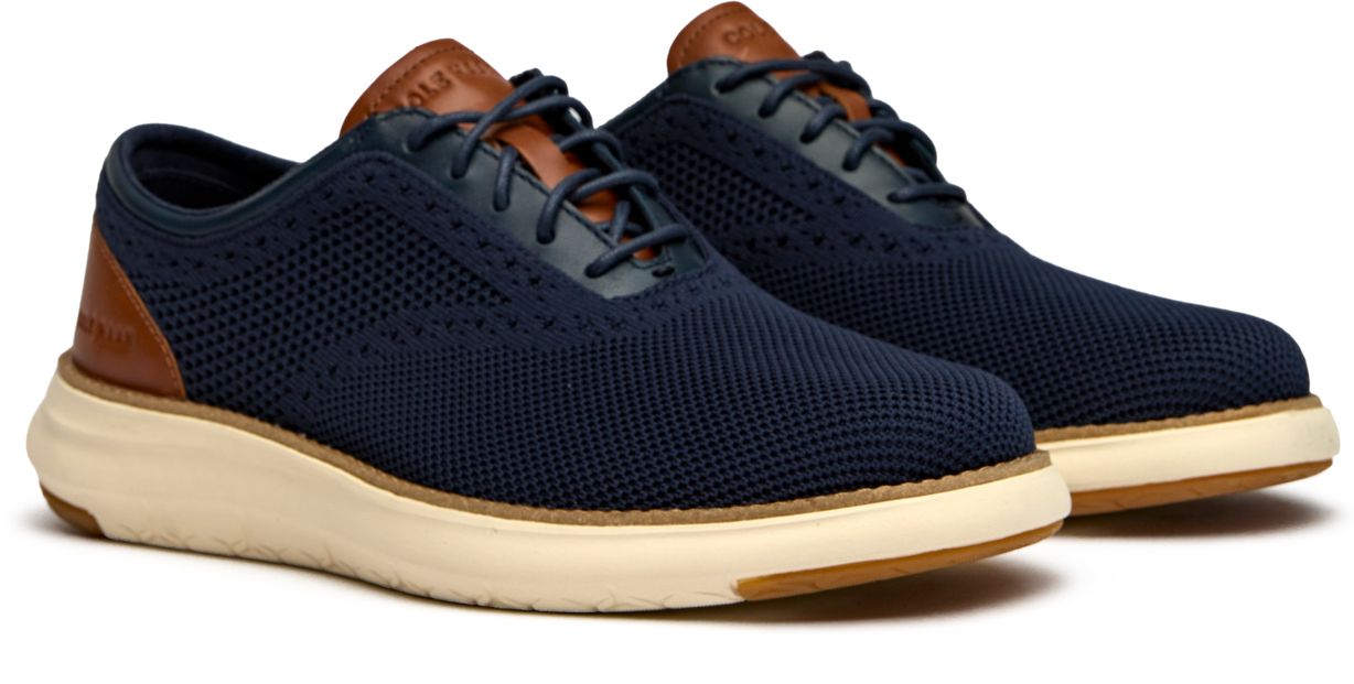 Mens Cole Haan Grand Remix Knit Shoes In Navy | Soletrader