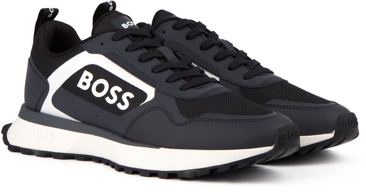 Mens Boss Jonah Run Trainers In Navy Blue | Soletrader