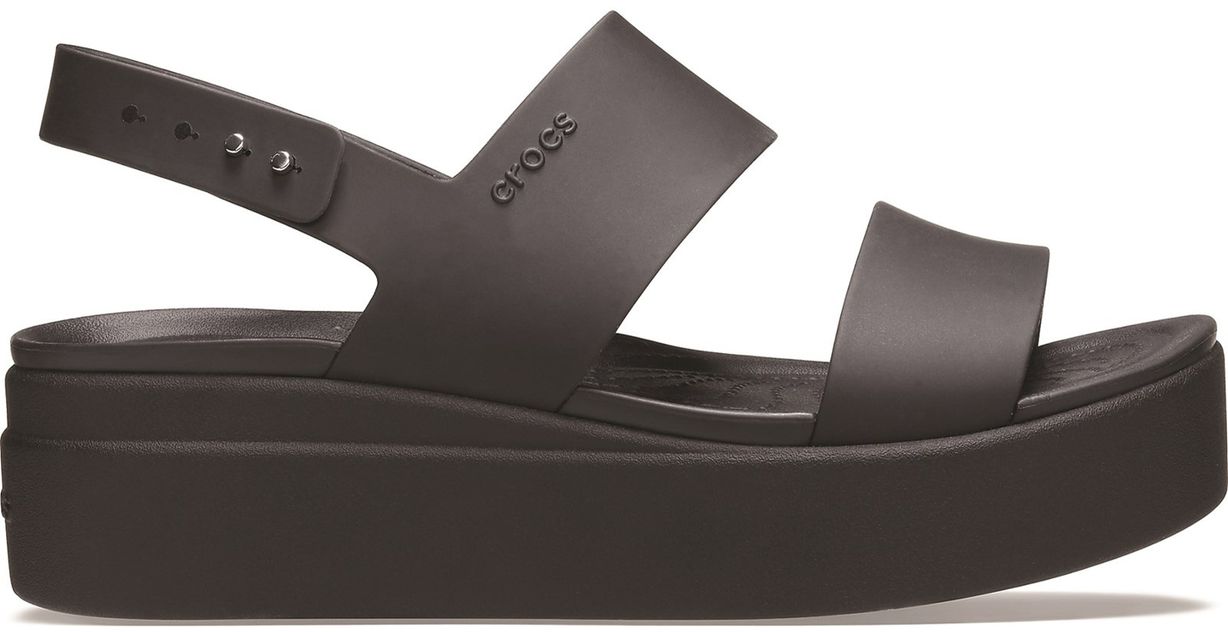 Womens Crocs Brooklyn Low Wedge Platform Sandal In Black | Soletrader