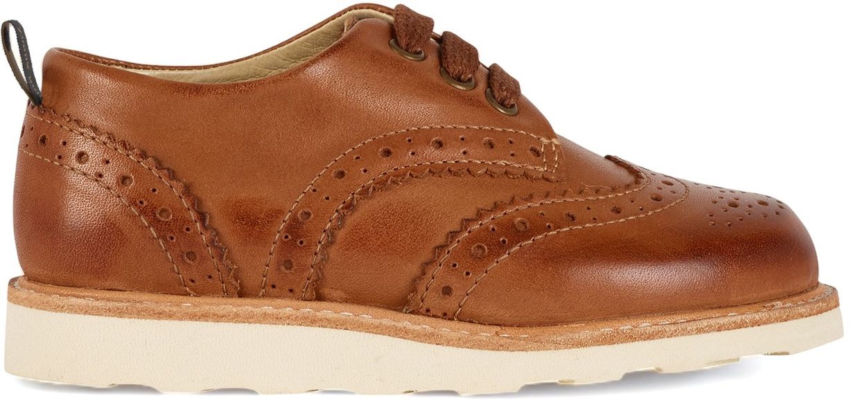 Kids Unisex Young Soles Brando Kids Brogue Shoe In Tan Burnished ...