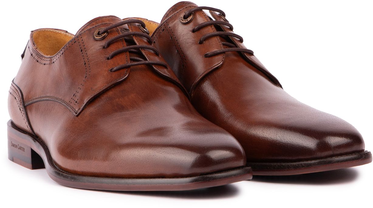 Mens Simon Carter Warren Derby Shoes In Tan | Soletrader