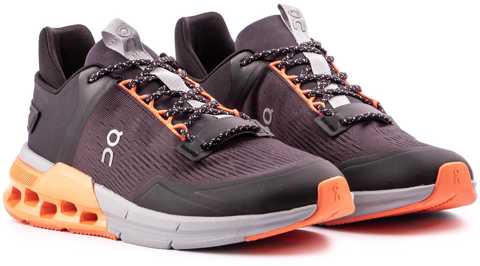Mens On Cloudnova Flux Trainers In Black/Flame | Soletrader