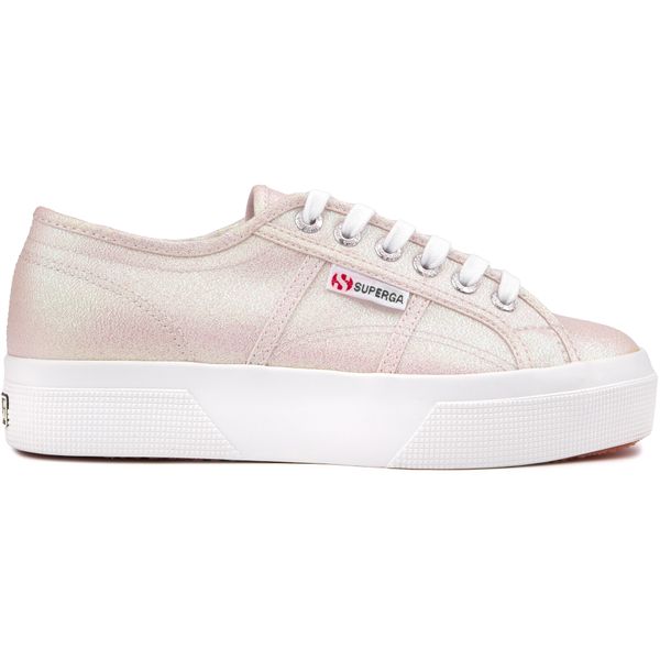 Womens Superga 2740 Platform Lame Sneakers In Beige Lt Iridescent ...
