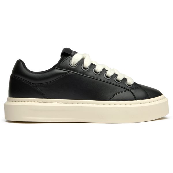 Mens Cleens Ace Trainers In Noir | SOLE