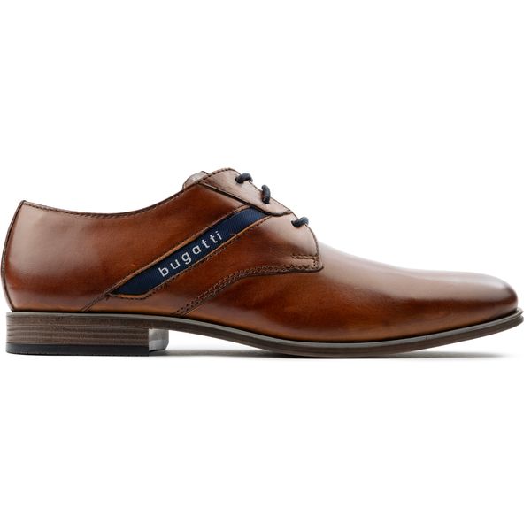 Mens Bugatti Logo Derby Shoes In Tan | Soletrader