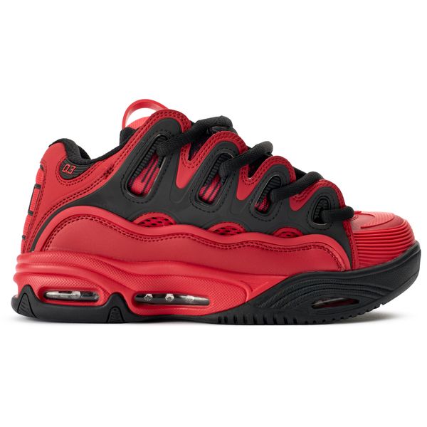 Mens Osiris D3 2001 Trainers In Red Black Red | Soletrader
