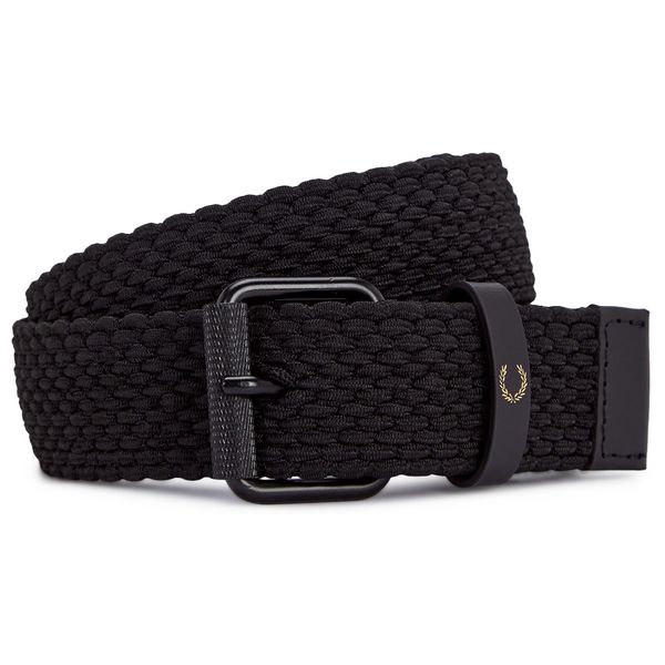 Mens Fred Perry Woven Belt In Black | Soletrader