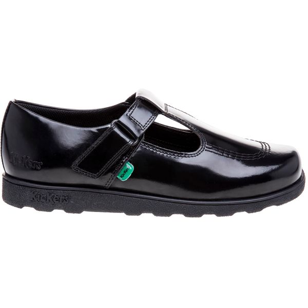 Boys & Girls Kickers Fragma T-Bar Shoes In Black | Soletrader