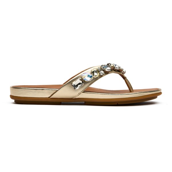 Womens Fitflop Gracie Jewel Deluxe Sandals In Platino | Soletrader