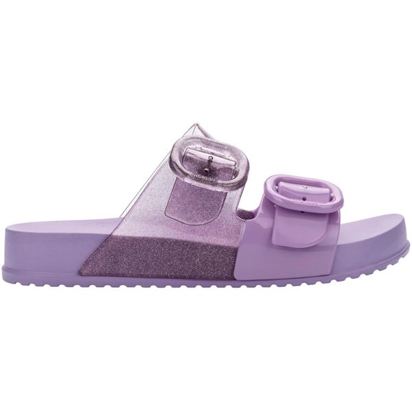 Kids Unisex Mini Melissa Cozy Slides In Lilac Glitter | Soletrader
