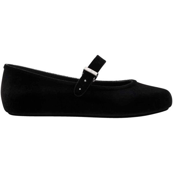 Womens Melissa Soft Ballerina Velvet II Ballet Flats In Black Flocked ...