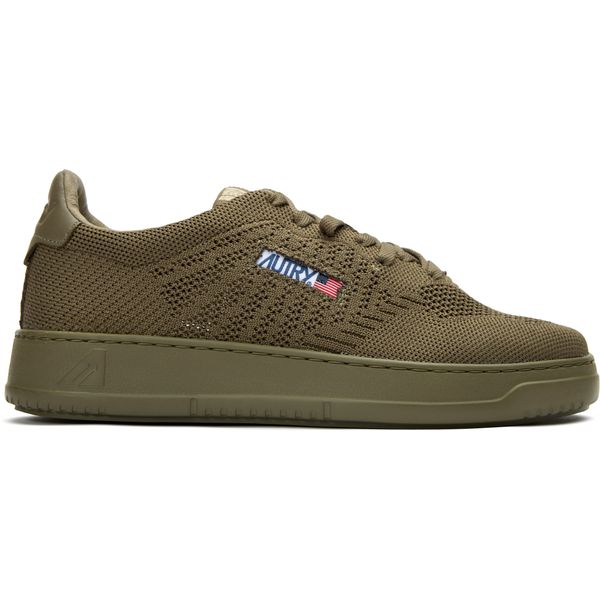 Mens Autry Easeknit Medalist Low Sneakers In Khaki Green | Soletrader