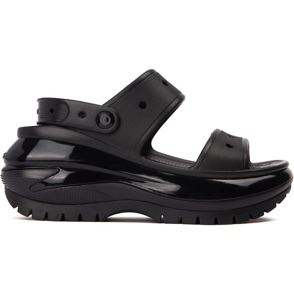 Womens Crocs Mega Crush 2 Strap Shoes In Black | Soletrader