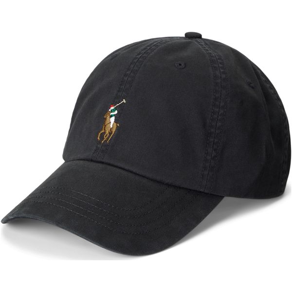 Mens Polo Ralph Lauren Logo Cap In Black | Soletrader