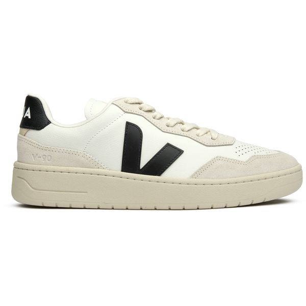 Mens Veja V-90 Sneakers In White/Black | Soletrader