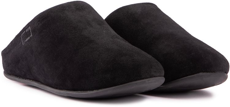 Womens Fitflop Chrissie Shearling Slippers In Black | Soletrader