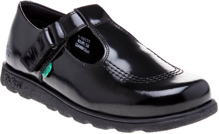 Boys & Girls Kickers Fragma T-Bar Shoes In Black | Soletrader
