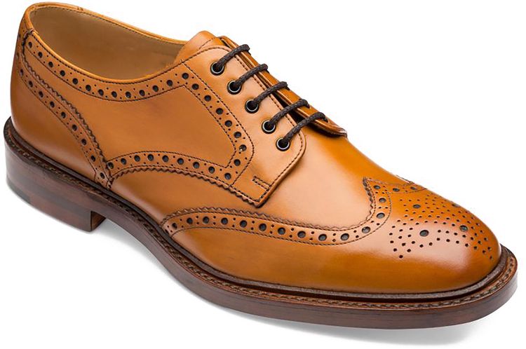 Mens Loake Chester Dainite Brogue Shoes In Tan | Soletrader