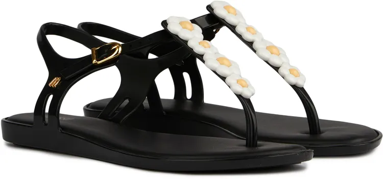 Womens Melissa Solar Spring Sandals In Black Daisy | Soletrader