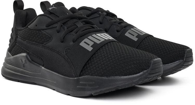 Mens Puma Wired Run Trainers In Black | Soletrader