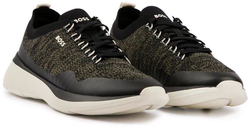 Mens Boss Dean Run Trainers In Black/Grey | Soletrader