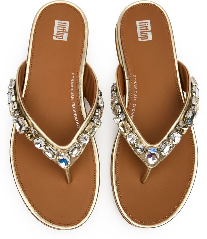 Womens Fitflop Gracie Jewel Deluxe Sandals In Platino | Soletrader