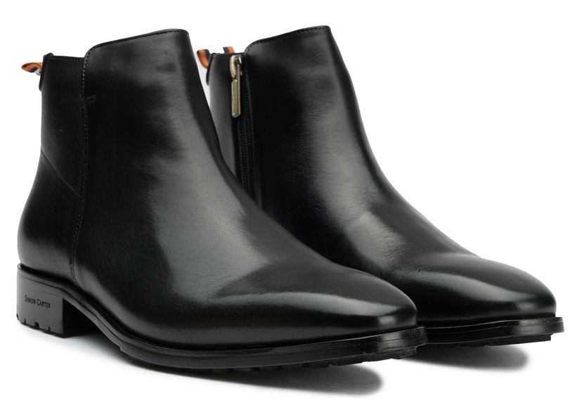 Mens Simon Carter Primrose 3 Inside Zip Boots In Black | Soletrader