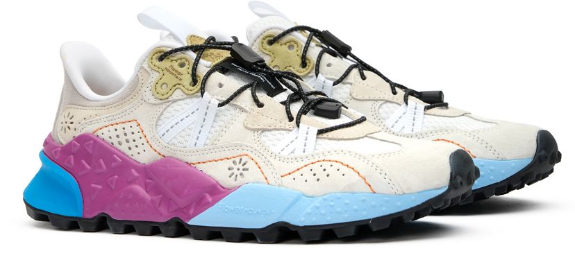 Womens Flower Mountain Tiger Hill Trainers In White/Purple/Blue ...
